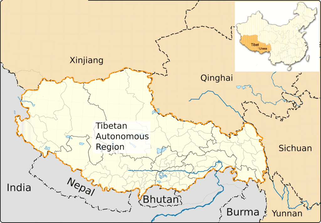 Map of Tibet – Where Is Tibet Located in China, Asia & the World?